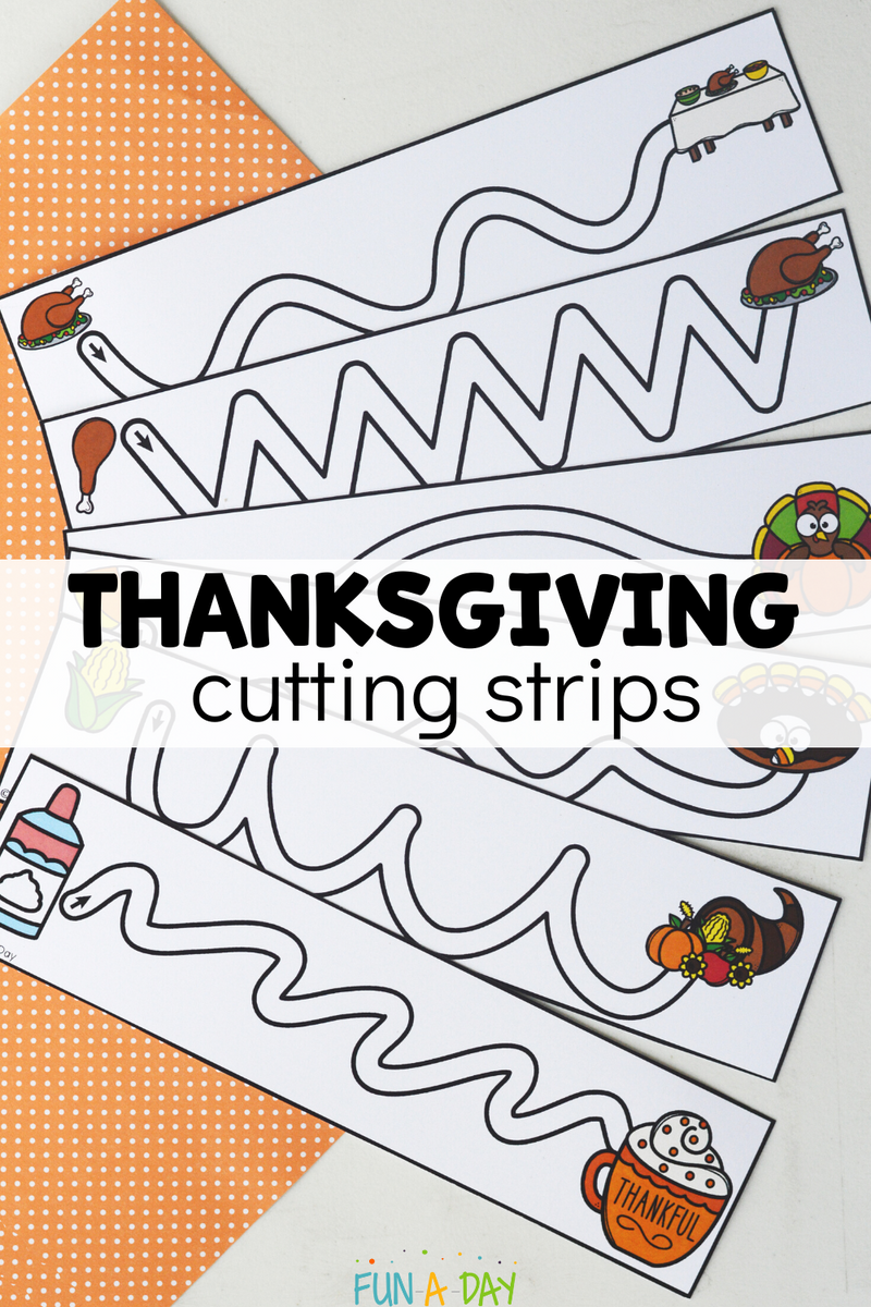 Thanksgiving Cutting Strips for Fine Motor Practice – Idiom Studio