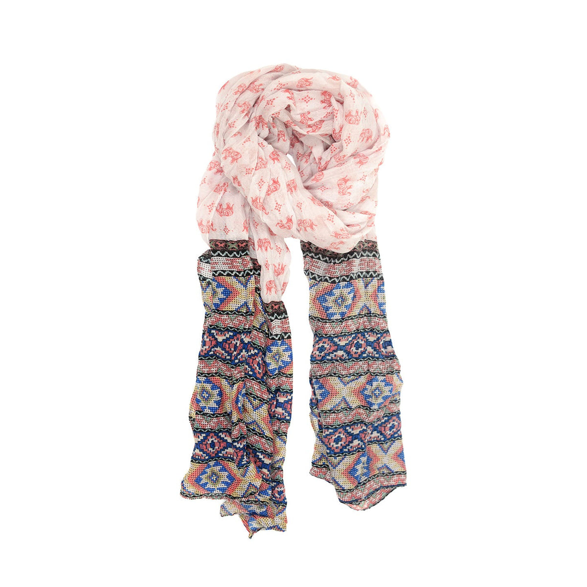 Pink Elephant Fancy Border Scarf – Idiom Studio
