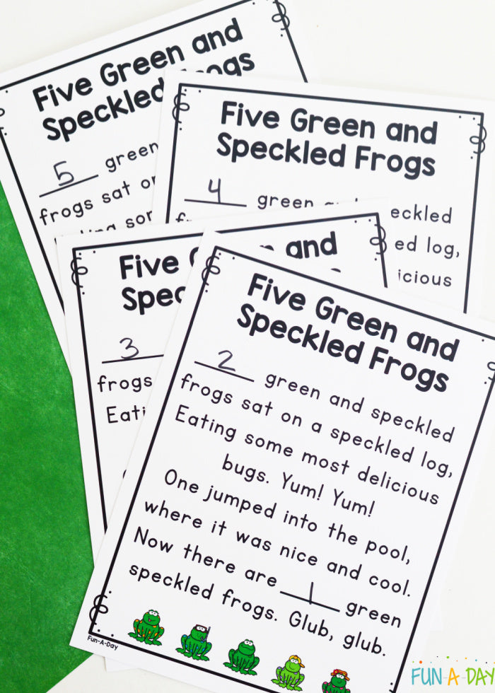 Free Five Green and Speckled Frogs Printable – Idiom Studio